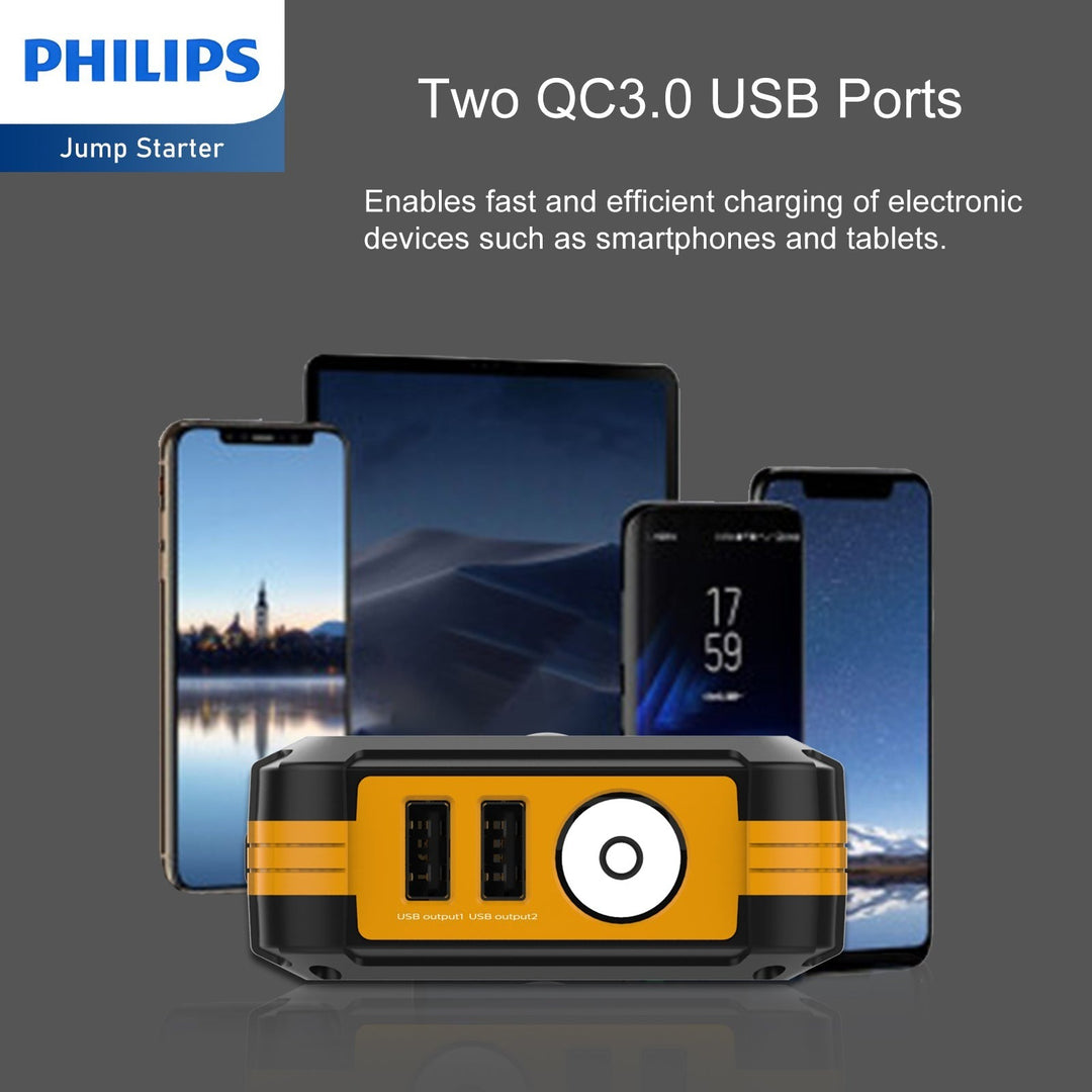 Philips DLP8086NB Portable Jump Starter | 12,000mAh Power Bank ...