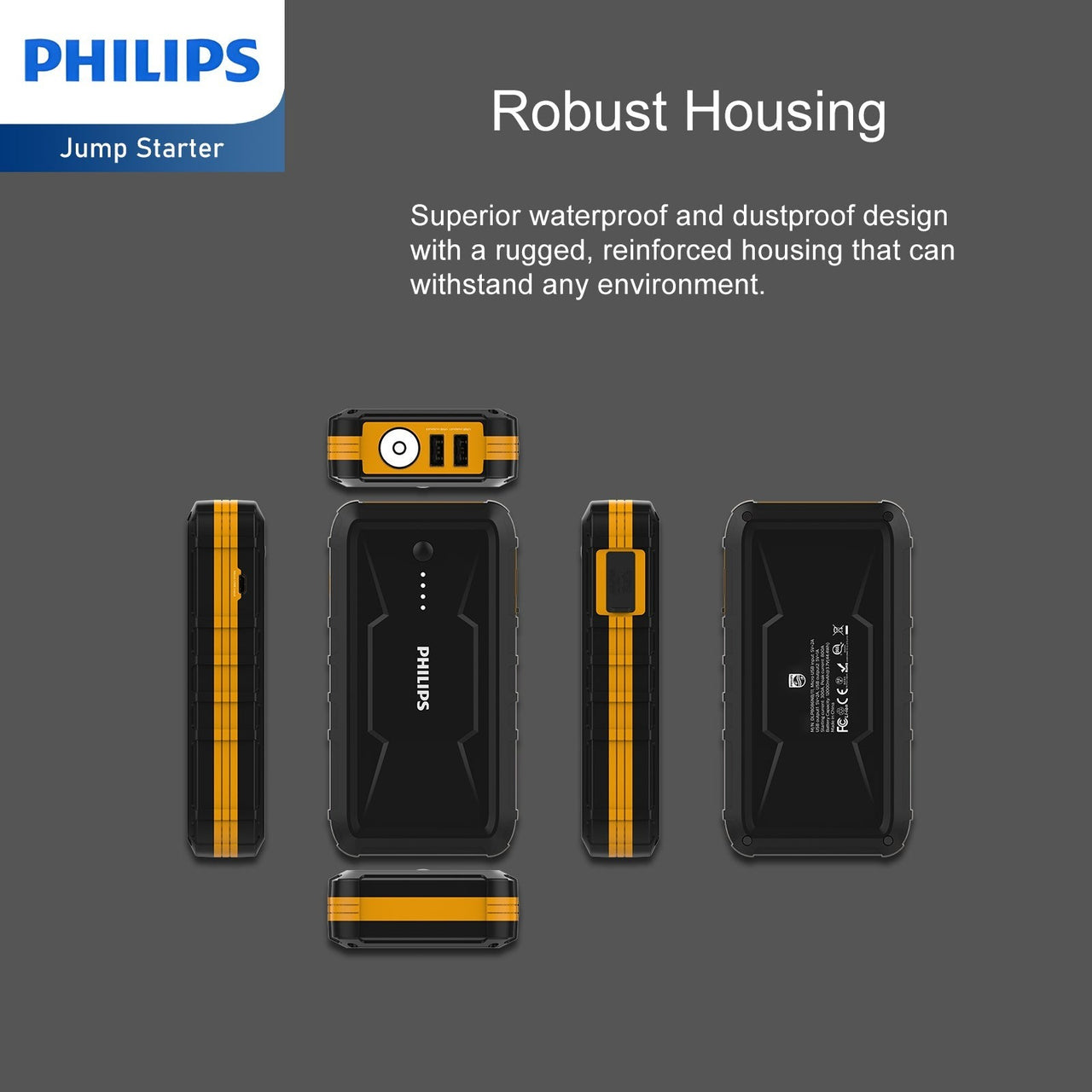 Philips DLP8086NB Portable Jump Starter | 12,000mAh Power Bank ...