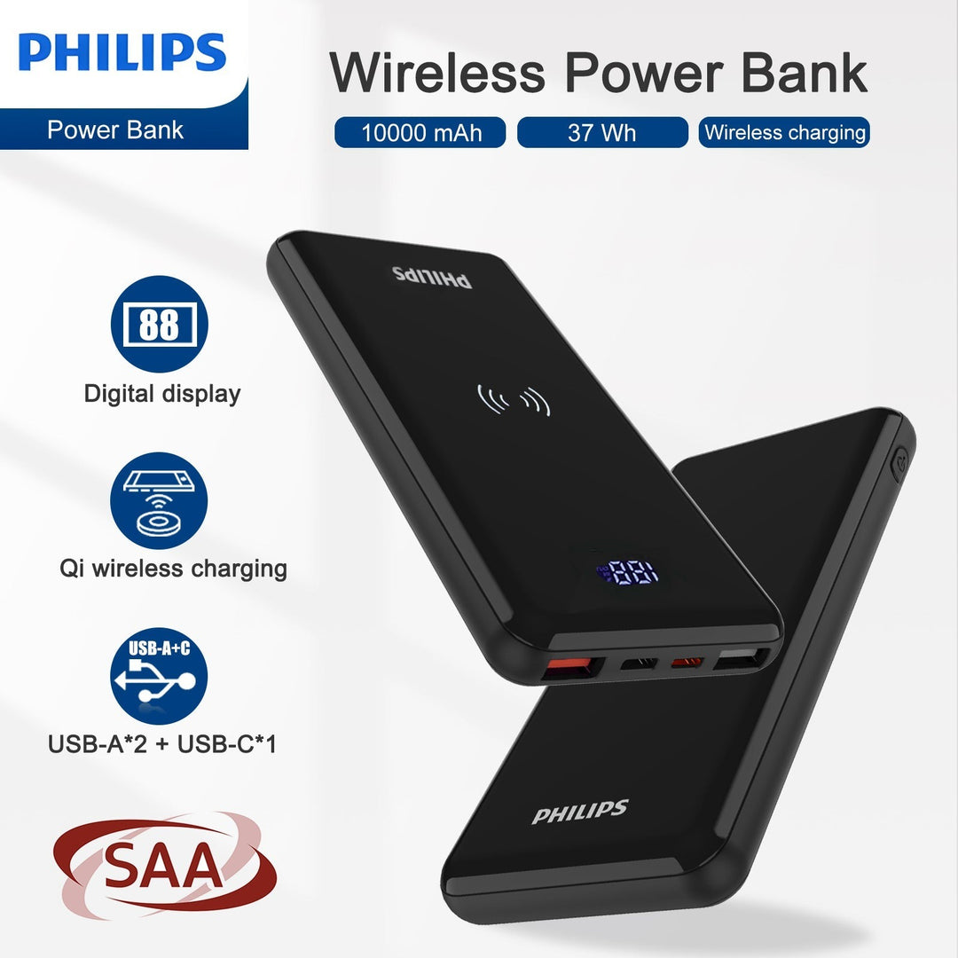 Philips DLP9520C Wireless Power Bank 10,000mAh | Qi Fast Charging ...