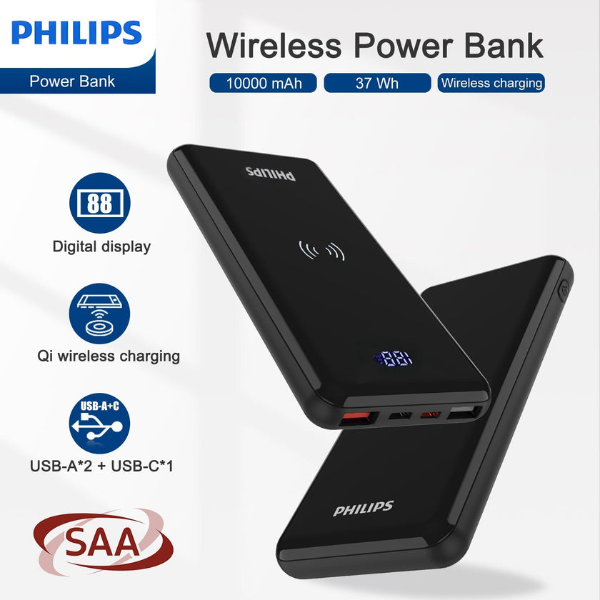 Philips DLP9520C Wireless Power Bank 10,000mAh | Qi Fast Charging ...