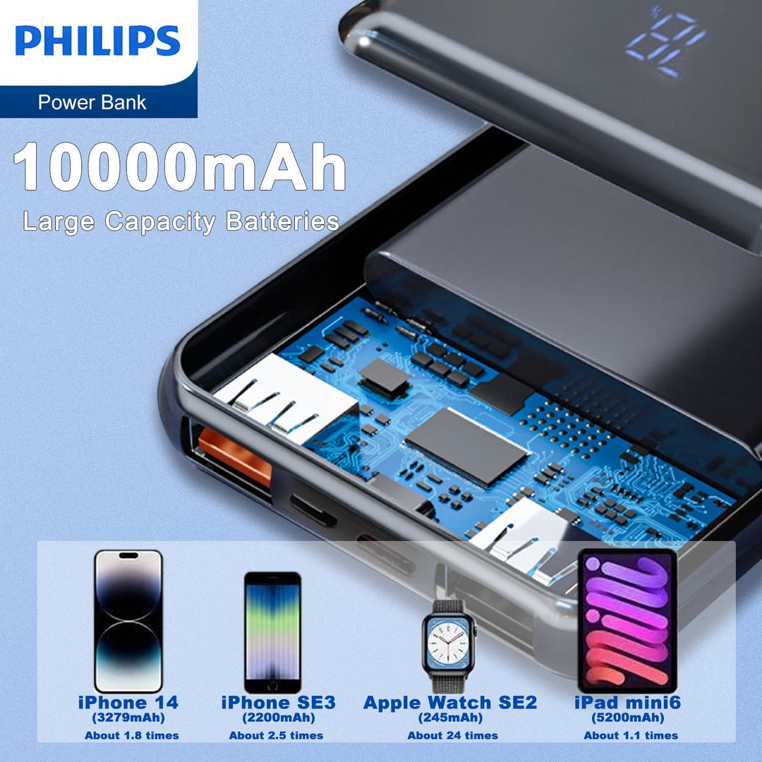 Philips DLP9520C Wireless Power Bank 10,000mAh | Qi Fast Charging ...